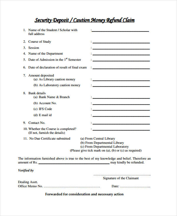 FREE 10+ Security Deposit Return Forms in PDF | MS Word