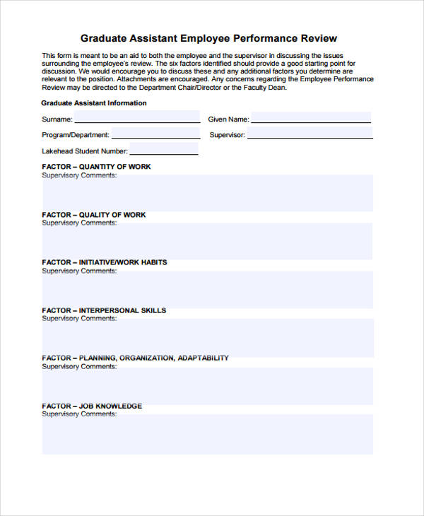 FREE 24+ Employee Review Form Samples, PDF, MS Word, Google Docs