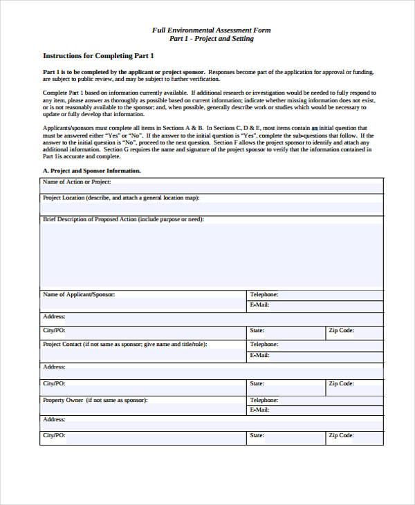 FREE 36+ Assessment Form Samples, PDF, MS Word, Google Docs