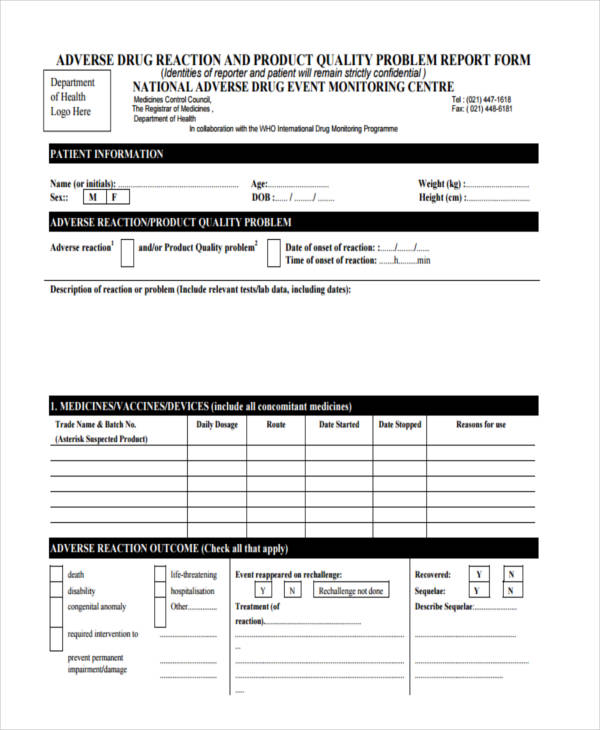 FREE 11+ Adverse Event Forms in PDF | MS Word | Excel