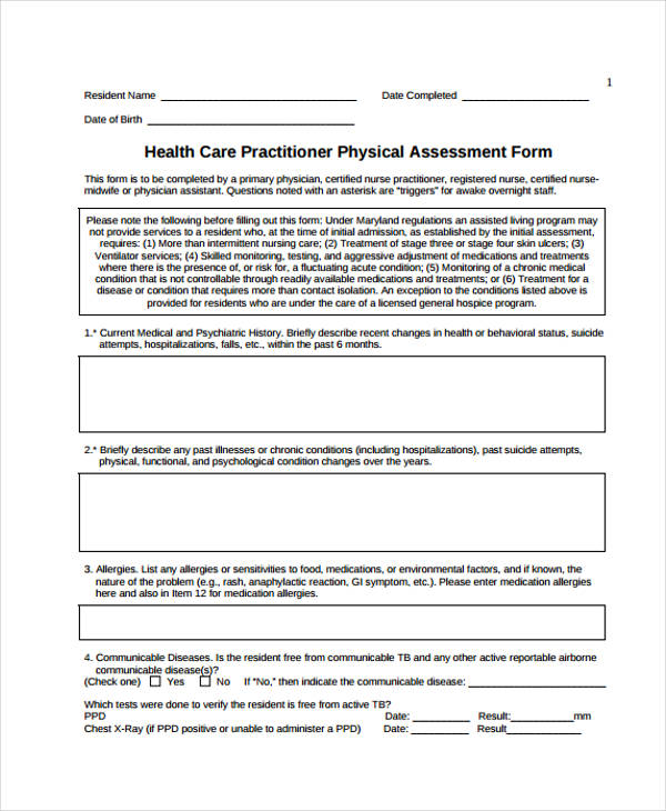 FREE 22+ Nursing Assessment Forms in PDF