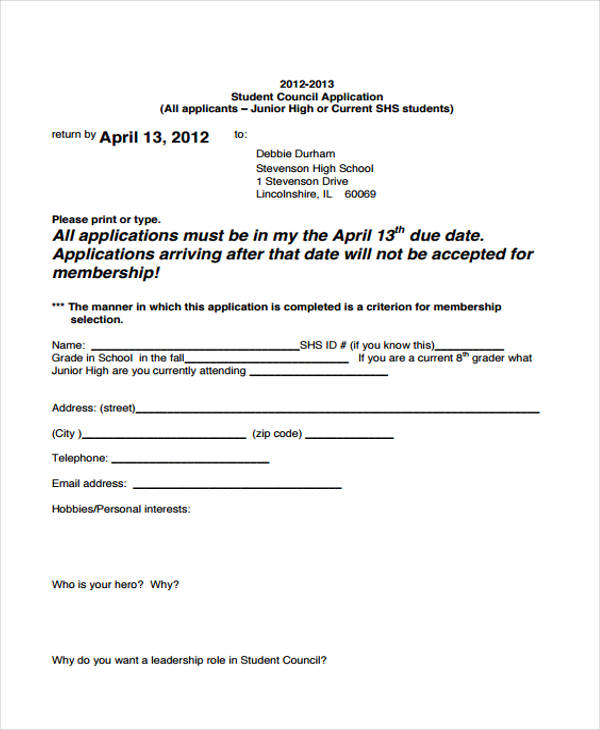 FREE 40 Student Application Forms In PDF