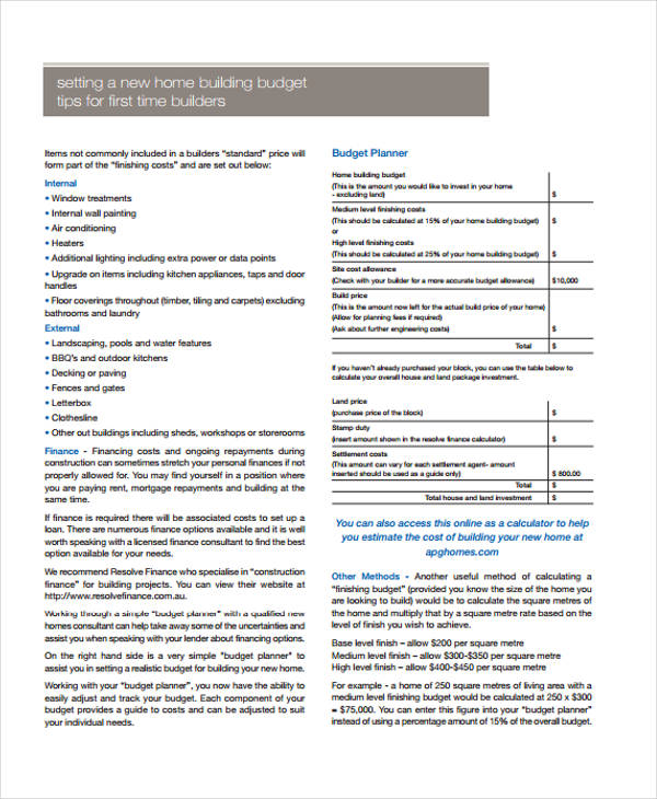 FREE 10+ Home Budget Forms in PDF | Excel | MS Word