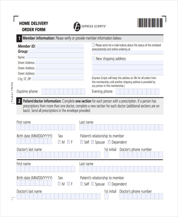 FREE 13+ Delivery Order Form Samples, PDF, MS Word, Google Docs