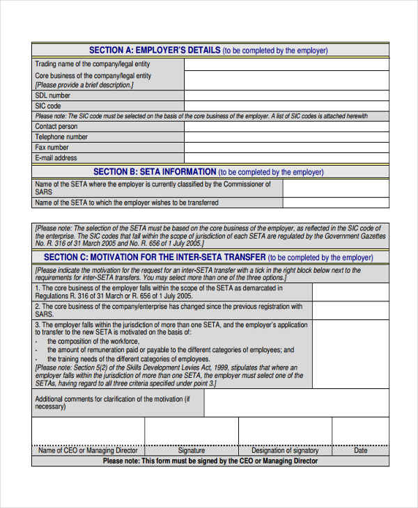 FREE 7+ Accounting Transfer Forms in PDF | MS Word