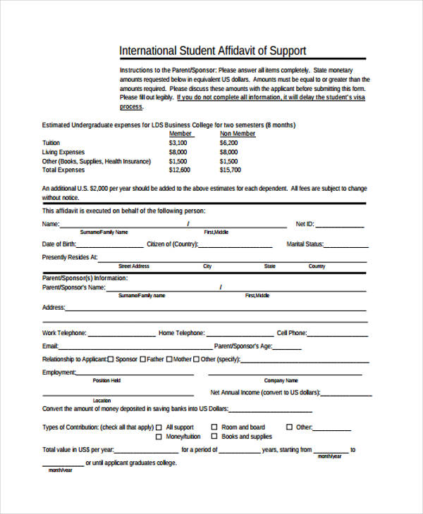 FREE 13+ Student Affidavit Form Samples, PDF, MS Word, Google Docs