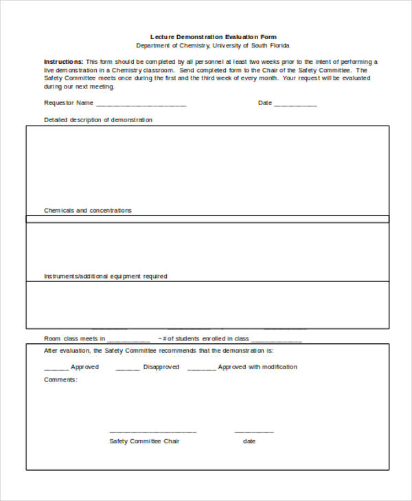 FREE 7+ Lecture Evaluation Forms in PDF | MS Word