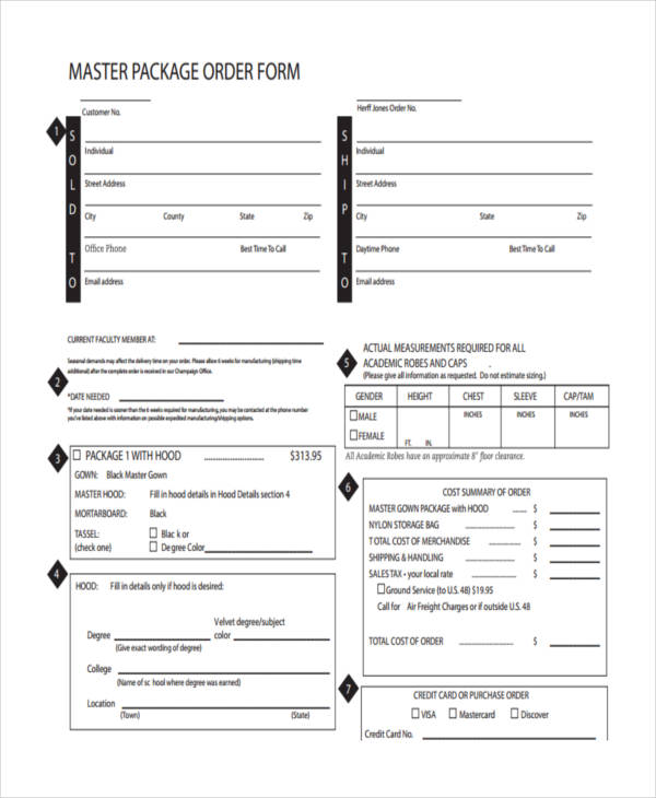 FREE 9+ Package Order Forms in PDF | MS Word
