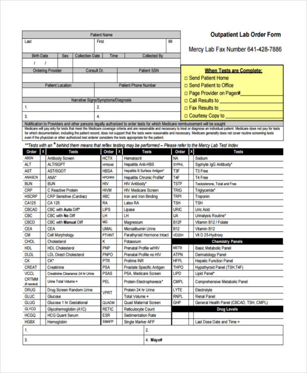 FREE 11+ Sample Medical Order Forms in PDF | Excel
