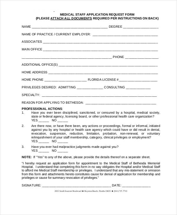 FREE 35+ Medical Application Form Samples, PDF, MS Word, Google Docs