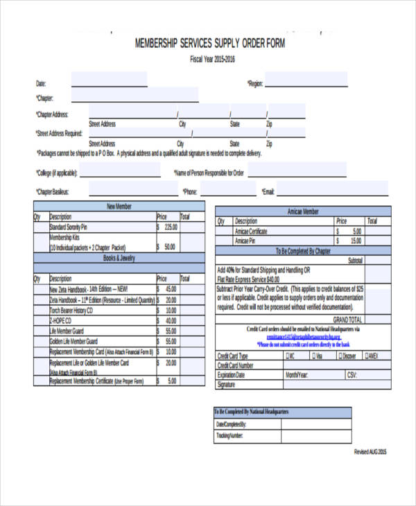 FREE 33+ Sample Service Order Forms in PDF | MS Word | Excel