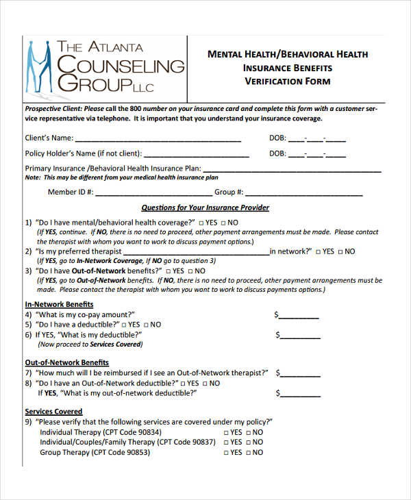 FREE 23+ Insurance Verification Forms in PDF | MS Word