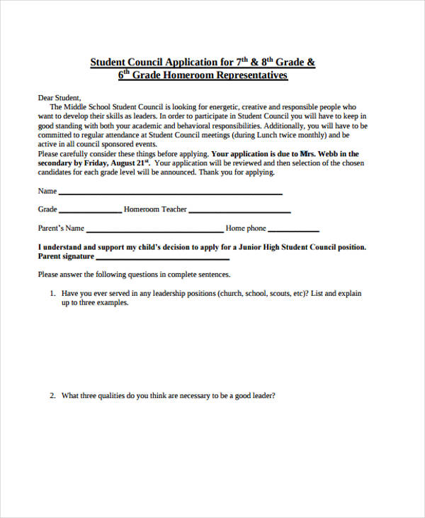 School Essay Student Council Application Essay