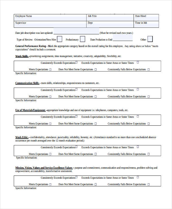 FREE 20+ Sample Employee Review Forms in PDF | MS Word