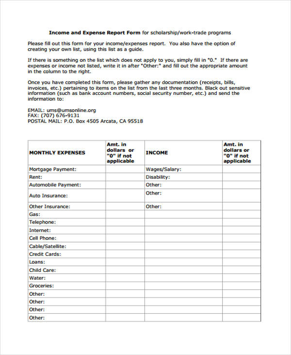 FREE 32+ Expense Report Form Samples, PDF, MS Word, Google Docs, Excel