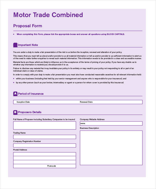 FREE 42+ Insurance Proposal Form Formats in PDF | MS Word | Excel