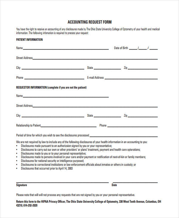 FREE 11+ Accounting Request Forms in PDF | Excel | MS Word