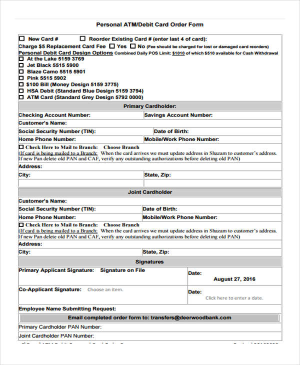 FREE 9+ Card Order Forms in MS Word | PDF | Excel