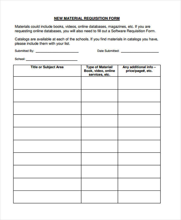 FREE 18+ Material Requisition Form Samples, PDF, MS Word, Google Docs