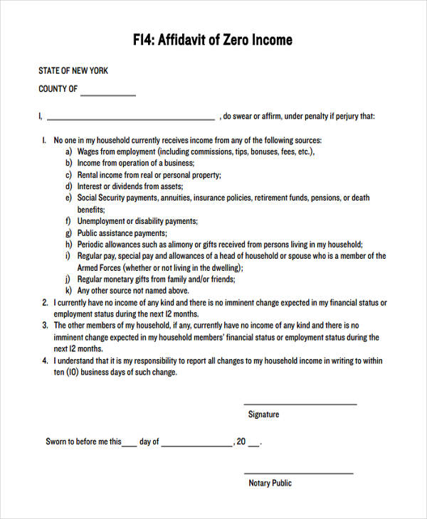 FREE 15+ Income Affidavit Form Samples, PDF, MS Words, Google Docs