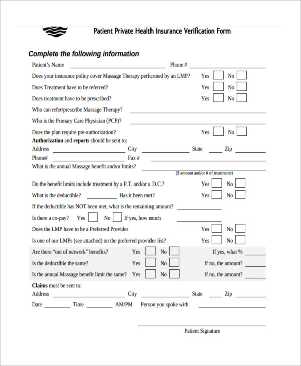 FREE 23+ Insurance Verification Forms in PDF | MS Word