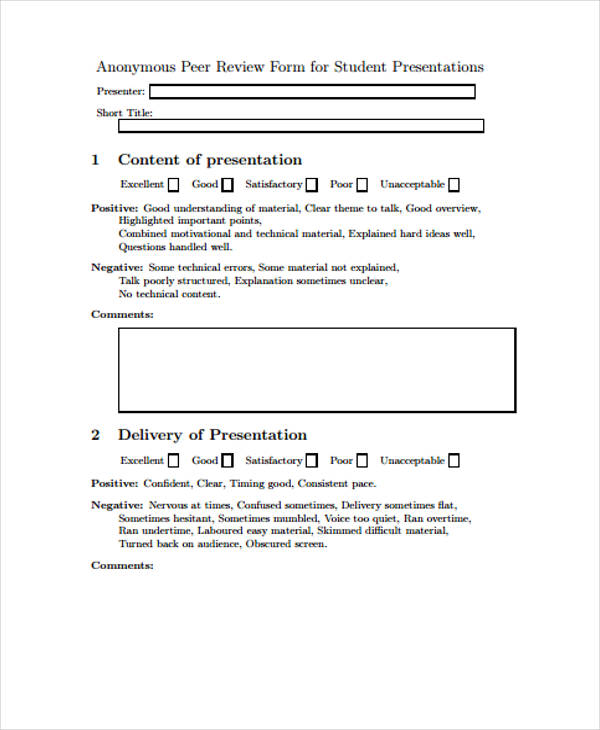 FREE 21+ Presentation Feedback Form Samples, PDF, MS Word, Google Docs ...