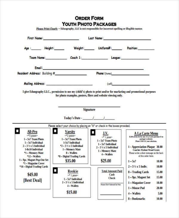 FREE 9+ Package Order Forms in PDF | MS Word