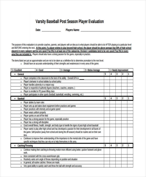 FREE 1+ Basketball Evaluation Form Samples, PDF, MS Word, Google Docs