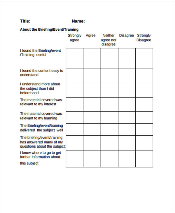 FREE 18 Sample Event Feedback Forms In PDF MS Word Excel