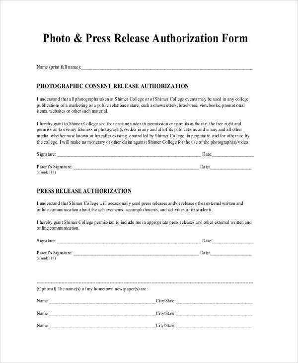 FREE 22+ Print Release Forms in PDF | MS Word