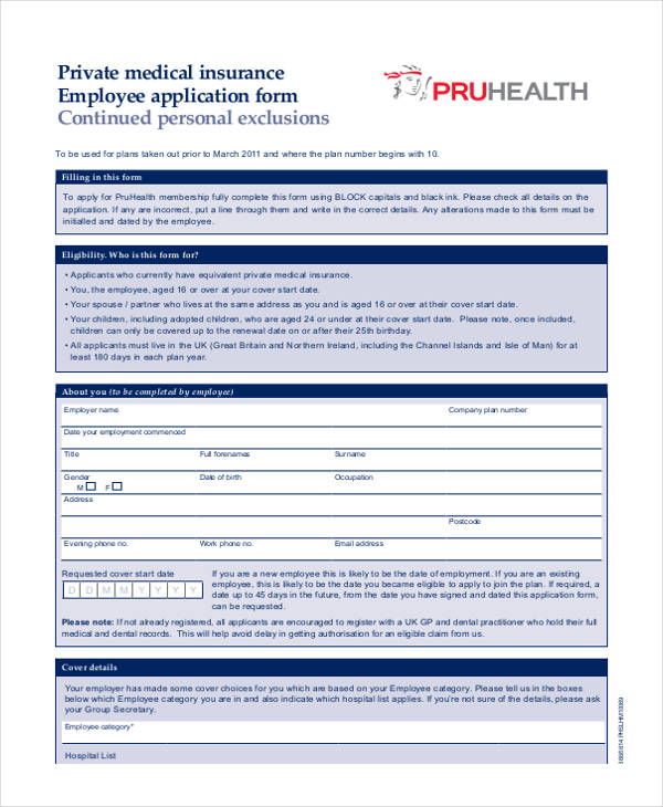 FREE 35+ Medical Application Form Samples, PDF, MS Word, Google Docs