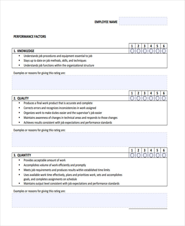 FREE 20+ Sample Employee Review Forms in PDF | MS Word