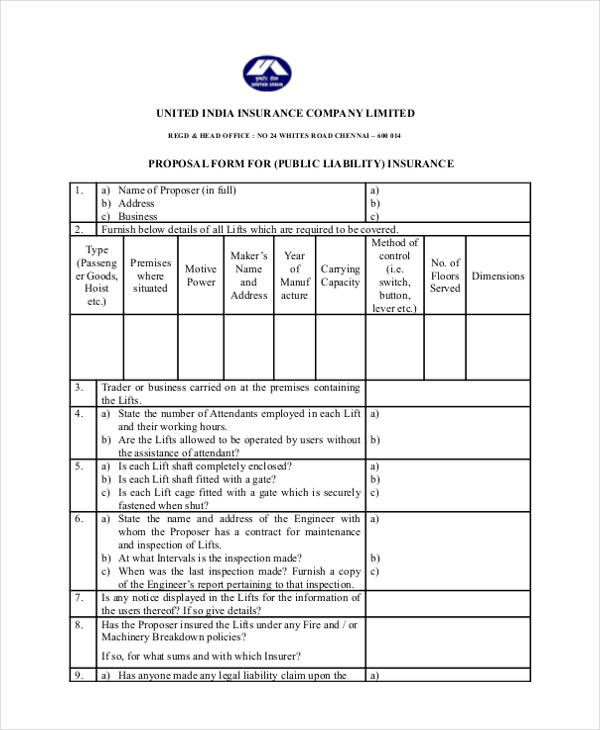 FREE 42+ Insurance Proposal Form Formats in PDF | MS Word | Excel