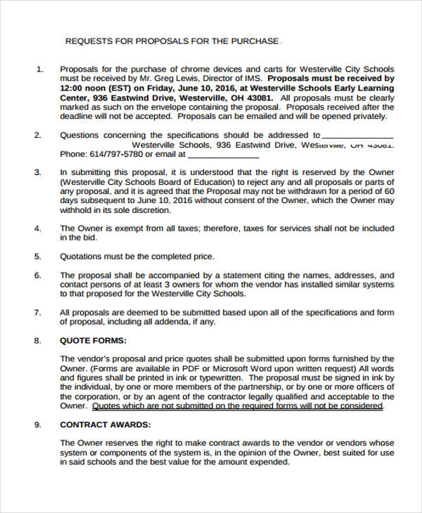 FREE 10+ Sample Request Proposal Forms in PDF | MS Word | Excel