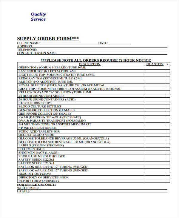 FREE 33+ Sample Service Order Forms in PDF | MS Word | Excel