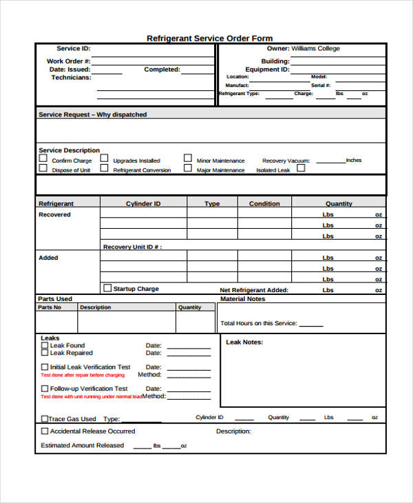 FREE 33+ Sample Service Order Forms in PDF | MS Word | Excel