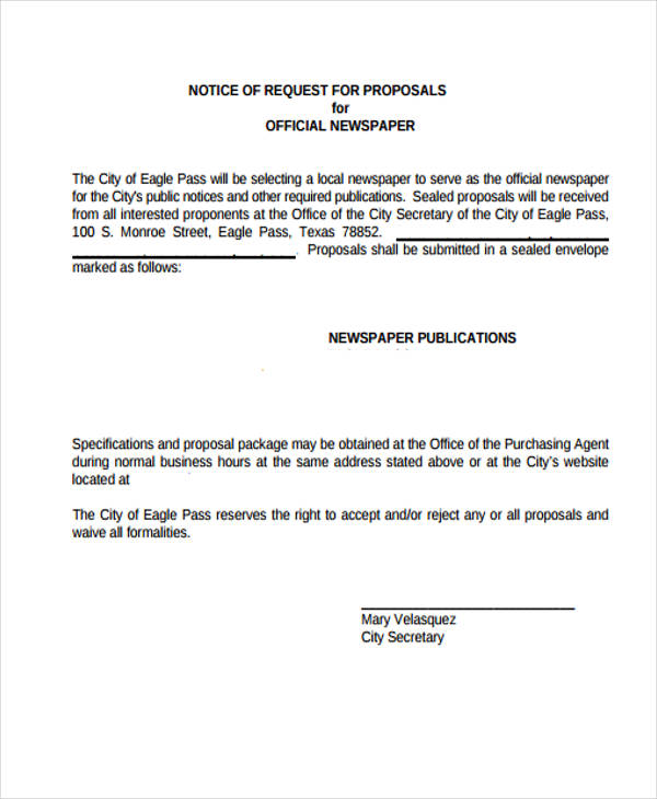 FREE 10+ Sample Request Proposal Forms in PDF | MS Word | Excel