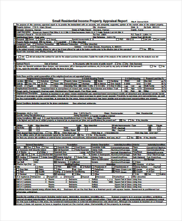 FREE 7+ Sample Residential Appraisal Forms in PDF