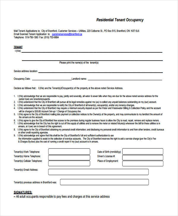 FREE 14+ Tenant Information Form Samples, PDF, MS Word, Google Docs, Excel