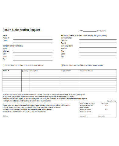 FREE 10+ Sample Return Authorization Forms in PDF | Excel | MS Word