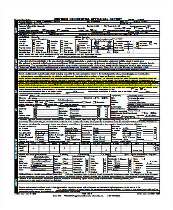 FREE 10+ Property Appraisal Forms in PDF | MS Word