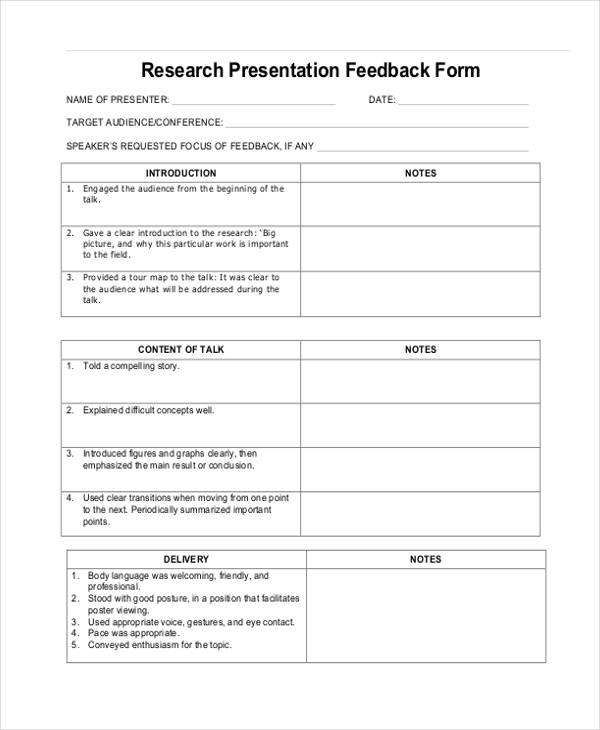 FREE 18+ Presentation Feedback Forms in PDF