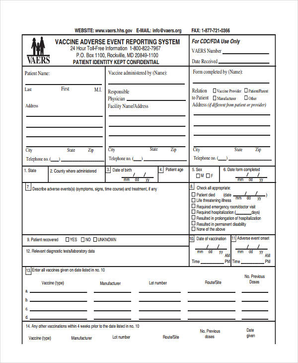 FREE 11+ Adverse Event Forms in PDF | MS Word | Excel