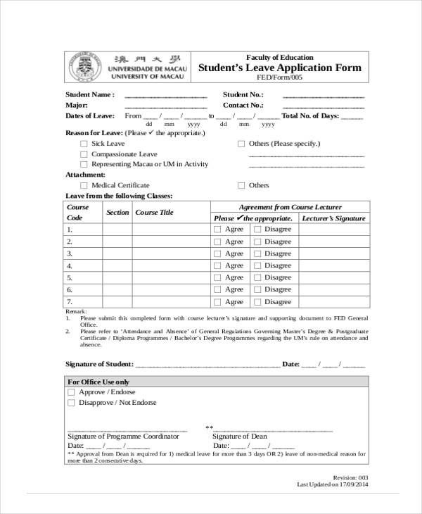 FREE 44+ Student Application Form Samples, PDF, MS Word, Google Docs, Excel