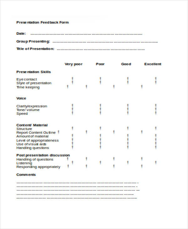 FREE 21+ Presentation Feedback Form Samples, PDF, MS Word, Google Docs ...