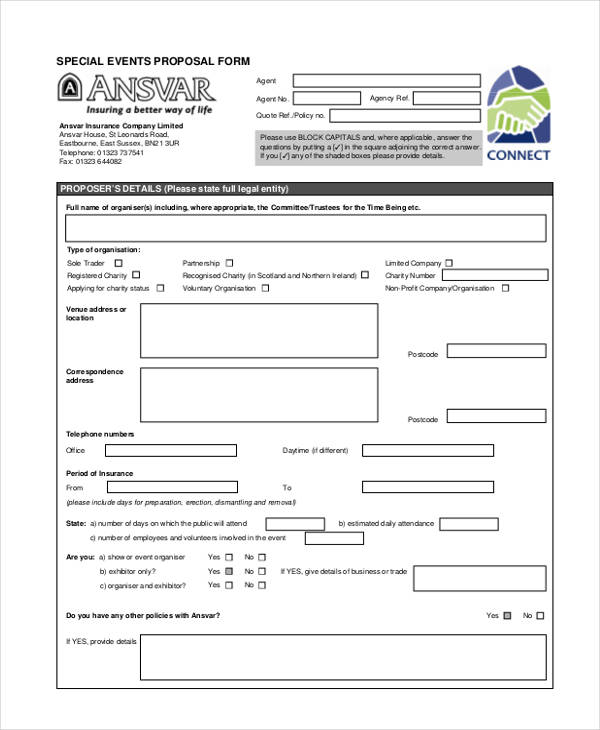 FREE 42+ Insurance Proposal Form Formats in PDF | MS Word | Excel