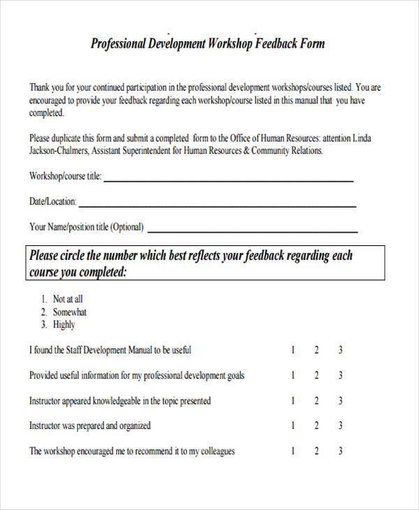 FREE 8+ Staff Feedback Forms in MS Word | PDF