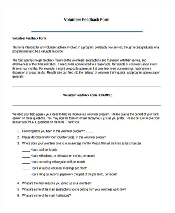 FREE 8+ Staff Feedback Forms in MS Word | PDF