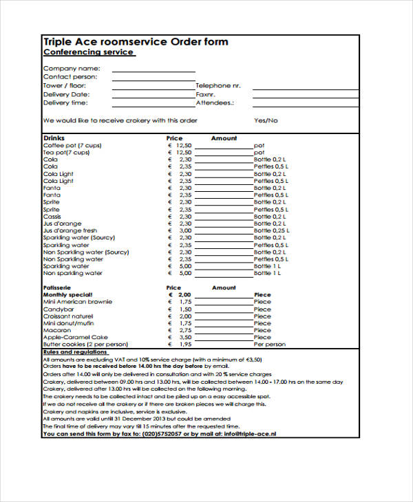 FREE 30+ Service Order Forms in PDF | MS Word | Excel