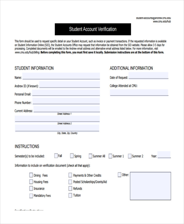 FREE 6+ Verification Accounting Forms in PDF | MS Word